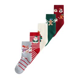 next Socken 'Christmas' Jungen Gr&ouml;&szlig;e 16/18.5 grau / tanne / dunkelrot / wei&szlig;