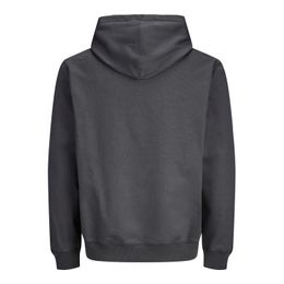 Jack & Jones Kapuzensweatshirt JACK & JONES "JORNORREBRO EMB SWEAT HOOD NOOS", Herren, Gr. XS, grau (asphalt), angeraute Sweatware, Obermaterial: 89% Baumwolle, 11% Polyester, unifarben, relaxed fit normal, Rundhals, Rippb&uuml;ndchen, Sweatshirts Kapuzensweatshirt, mit Logo Print