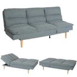 Schlafsofa HWC-M79, Gästebett Schlafcouch Couch Sofa, Schlaffunktion Liegefläche 180x110cm ~ Stoff/Textil blau-grau
