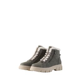 Tom Tailor Damen Gefütterte Stiefel mit Fellimitat, grau, Uni, Gr. 36