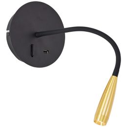 BRILLIANT LEUCHTEN Brilliant Jutta Wandleuchte LED Schwarz, 1-flammig