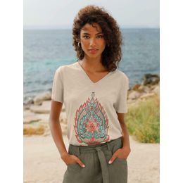 Heine Damen Print-Shirt, Braun, Gr. 36, T-Shirts, 100% Baumwolle