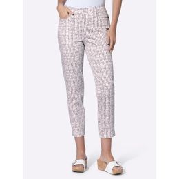 Heine Damen Druckhose, Grau, Gr. 50, 7/8-Hose, Material: Baumwolle