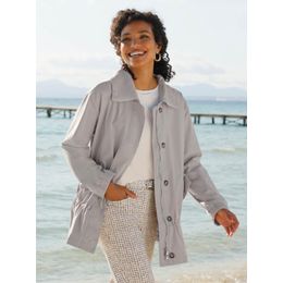 Heine Damen Freizeitjacke, Grau, Gr. 40, &Uuml;bergangsjacken, Material: Baumwolle