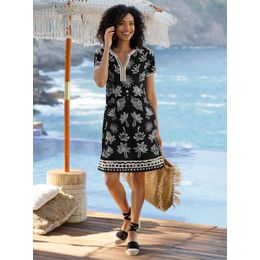Heine Damen Jerseykleid, Schwarz, Gr. 48, Shirtkleider, Material: Polyester