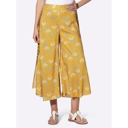 Heine Damen Schlupfhose, Gelb, Gr. 42, Culotte, Material: Viskose