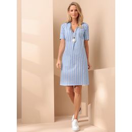 Heine Druckkleid, Blau, Gr. 42, Damen, Kleider, 100% Baumwolle