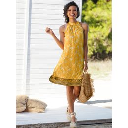 Heine Damen Jersey-Kleid, Gelb, Gr. 38, Maxikleider, Material: Polyester