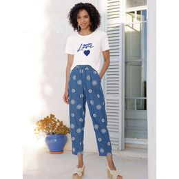 Heine Damen Kurzarmshirt, Natur, Gr. 44, T-Shirts, Material: Baumwolle