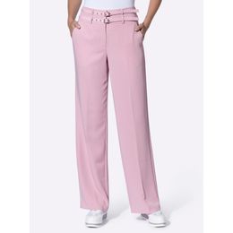 Heine Witt Damen B&uuml;gelfaltenhose inkl. G&uuml;rtel, ros&eacute;, Gr&ouml;&szlig;e 46