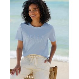 Heine Damen Kurzarmshirt, Blau, Gr. 40, T-Shirts, 100% Baumwolle