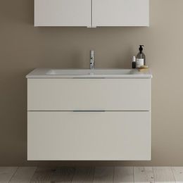 Burgbad Eqio Schrank mit Slim Keramik-Waschtisch, 2 Ausz&uuml;ge, SHBT092F2009C0001G0146,