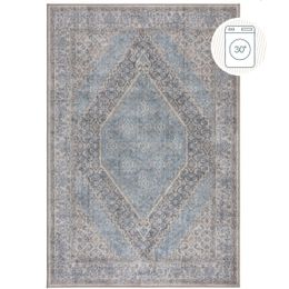 Teppich FLAIR RUGS, B:152cm H:4mm L:230cmblau, Polyester, Wohnzimmer, Teppiche, "Corin", orientalischer Teppich, kurzflor, waschbar, Wohnzimmer,