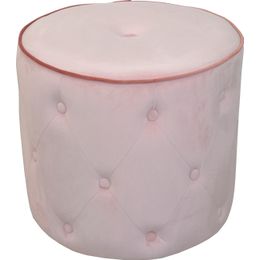 Hocker Home Affaire, rosa, B:50cm H:45cm T:50cm, Samtbezug 100% Polyester, Hocker, Polsterhocker Sitzhocker