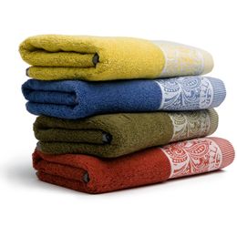Möve Duschtücher MÖVE "Ethno", rot (sienna), B:80cm L:150cm, Walkfrottier, Obermaterial: 100% Baumwolle, Handtücher, im dekorativen Mix & Match Design