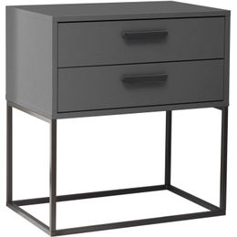Nachtkommode Schlafkontor "Suna Kommode, Nachttisch, Nachtschrank", grau (graphit), B:60cm H:65cm T:38,5cm, Melamin, Sideboards, auf Metallgestell