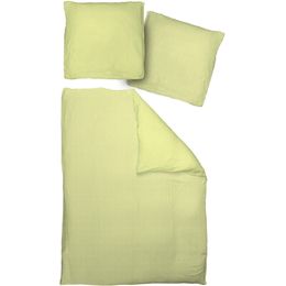 Bettwäsche Adam "Graphic Ventusl light", grün (hellgrün), B/L: 135cm x 220cm, 1 Stk., 1 Stk., Renforcé, B/L: 80cm x 80cm, 2 Stk., Renforcé, Obermaterial: 100% Baumwolle, Bettwäsche, aus 100 % Bio-Baumwolle, 2 teilig - Bettwäsche Set