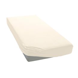Bettlaken Estella "Feinjersey", beige (elfenbeinfarben), L:200cm, Jersey, Obermaterial: 100% Baumwolle, Bettlaken, Rundumgummi
