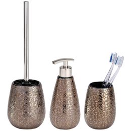 Badaccessoire-Set Wenko "Marrakesh", braun, Keramik, Badaccessoires-Sets