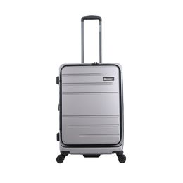 Koffer DISCOVERY "Patrol", Gr. B/H/T: 45cm x 67cm x 28,2cm, silber (silberfarben), Polyester, unifarben, Koffer, mit ausziehbarem Teleskopgriff