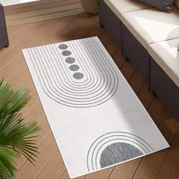 Outdoorteppich Carpet City "DUO RUG 5739", grau, B:80cm H:5mm L:150cm, Obermaterial: 100% Polypropylen, Teppiche, Wendeteppich Wetterfest In- & Outdoor, Balkon, Terrasse, Wohnzimmer