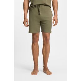 Pyjamashorts BOSS "Waffle Shorts", Herren, Gr. XL, N-Gr, open grün 349, Jersey, Obermaterial: 60% Baumwolle, 40% Polyester, lang, Hosen
