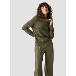 Strickpullover Lecomte "Pullover", Damen, Gr. 44, grün, 34%Polyamid 22%Polyester 20%Polyacryl 10%Wolle 10%Alpaka 4%Elastan, geringelt, gerader Abschluss, Pullover