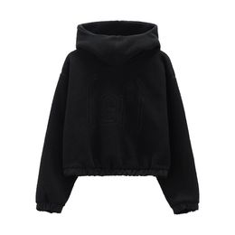 Kapuzenpullover CMP, Damen, Gr. L, nero, Obermaterial: 100% Polyester, Pullover