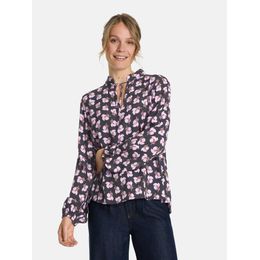 LIEBLINGSSTÜCK Schlupfbluse LIEBLINGSSTÜCK "RachiL", Damen, Gr. 36, anthrazit gemustert, Web, Obermaterial: 100% Viskose, gemustert, mehrfarbig, Po-bedeckend, hoch geschlossener Ausschnitt, elastischer Bund, Blusen, mit Alloverprint