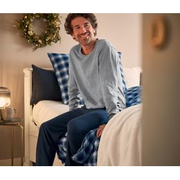 Tchibo - Pyjama mit B&uuml;ndchen - Herren - Gr. L - dunkelblau