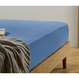 Tchibo - Biber-Spannbettlaken - hellblau