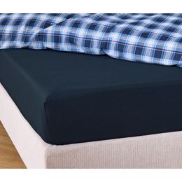 Tchibo - Microfaser-Flanell-Spannbettlaken - dunkelblau