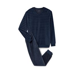 Tchibo - Nicki-Pyjama-Set - Herren - Gr. L - dunkelblau