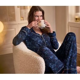 Tchibo - Pyjama-Set - Damen - Gr. M - dunkelblau