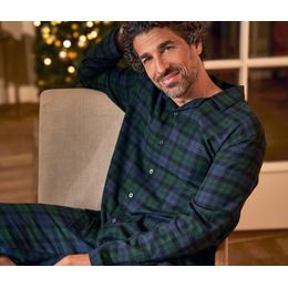 Tchibo - Flanell-Pyjama-Set - Herren - Gr. L - dunkelblau/kariert