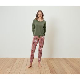 Tchibo - Leggings-Pyjama-Set - Damen - Gr. L - gr&uuml;n