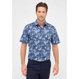Kurzarmhemd Eterna "MODERN FIT", Herren, Gr. 40, Normalgrößen, midnight, Satin, 100% Baumwolle, tailliert, Manschette, Hemden, EASY IRON (bügelleicht)