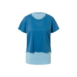 Tchibo - 2-in-1-Kurzarm-Sportshirt - Damen - Gr. L - hellblau