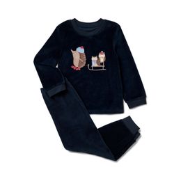 Tchibo - Kinder-Nicki-Pyjama - Kinder - Gr. 98/104 - dunkelblau/print