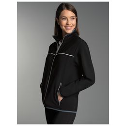 Trainingsjacke TRIGEMA "TRIGEMA Praktische Sportjacke aus Microfaser", Damen, Gr. M, schwarz, 92% Polyester, 8% Elastan, Jacken