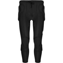 Torwarthose Reusch "Compression Short 3/4 Femur", Kinder, Gr. L, EURO-Größen, schwarz, 58% Polyester, Kunstfaser, 10% Elasthan, 2% Elastodien, unifarben, lang, Hosen, mit gepolsterten Zonen
