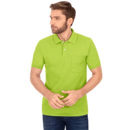 Poloshirt TRIGEMA "TRIGEMA Polohemd mit Brusttasche", Herren, Gr. L, gelb (lemon), 100% Baumwolle, Basic, Shirts