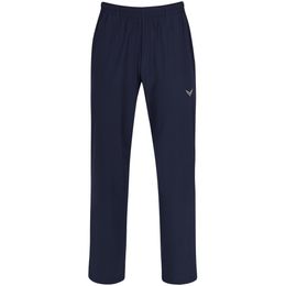Jerseyhose TRIGEMA "TRIGEMA Freizeithose mit elastischer Kordel", Herren, Gr. XXL, US-Größen, blau (navy), 74% Nylon, 26% Elastan, Hosen