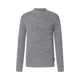 JOOP! Strickpullover JOOP JEANS "Orlinor", Herren, Gr. XXL, silber (grau meliert), Strick, Obermaterial: 50% Baumwolle, 50% Wolle, clean, unifarben, regular fit normal, Rundhals, eingesetzt gerader Abschluss, Pullover Strickpullover, mit Stehkragen