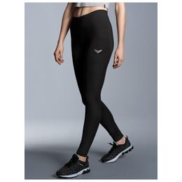 Leggings TRIGEMA "TRIGEMA Leggings aus Polyester/Elastan", Damen, Gr. M, US-Größen, schwarz, 85% Polyester (Bioactive), 15% Elastan, Basic, Hosen