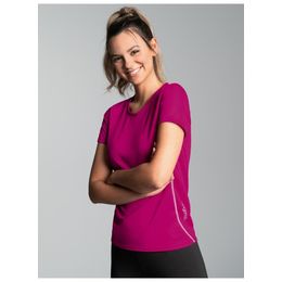 T-Shirt TRIGEMA "TRIGEMA Sportshirt COOLMAX", Damen, Gr. M, pink (magenta), 100% Polyester (recycelt), Shirts
