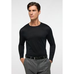 Langarmshirt Eterna "REGULAR FIT", Herren, Gr. XL, schwarz, 70% Baumwolle, 30% Lyocell, l&auml;ssig geschnitten, Shirts Langarmshirt