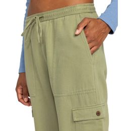 Cargohose Roxy "Precious", Damen, Gr. L, grün (oil grün), 51% Baumwolle, 49% Lyocell, Hosen