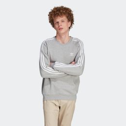 Sweatshirt adidas originals "ADICOLOR CLASSICS 3-STREIFEN", Herren, Gr. XXL, grau (medium grau heather), Obermaterial: 70% Baumwolle, 30% Polyester, Rundhals, Sweatshirts