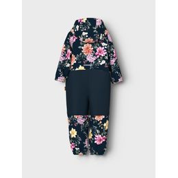 Softshelloverall name it "NMFALFA08 SOFTSHELL SUIT AOP 1FO NOOS", Mädchen, Gr. 110, schwarz sapphire aop:botanical flower, Softshell, Obermaterial: 94% Polyester, 6% Elasthan, bedruckt, geblümt, elastischer Bund, Overalls, mit verstellbarer und abnehmbarer Fußschlaufe